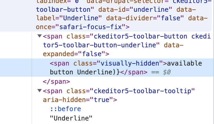 Extraneous closing parentheses and curly brace in visually-hidden button description text ...